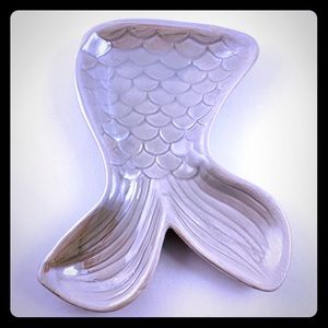 Storage & Organization | Pearlized Ceramic Mermaid Tail Decor Dish ...